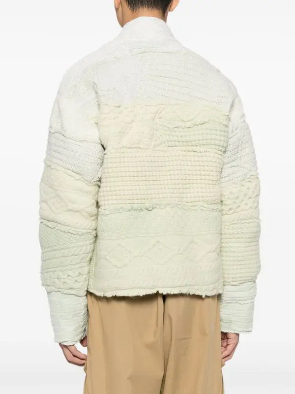 GREG LAUREN Patchwork-knit Wool Jacket