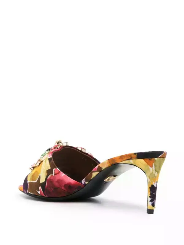 Dolce & Gabbana 70mm Jewel-embellished Mules - Black