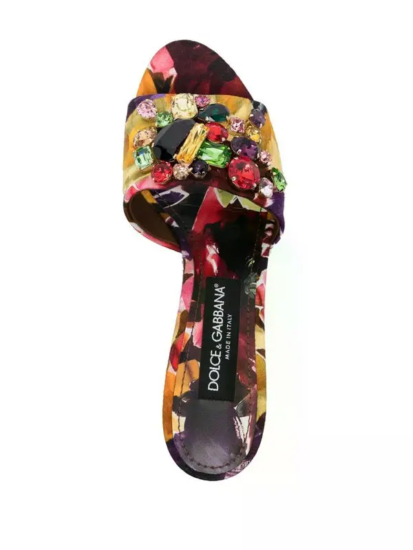 Dolce & Gabbana 70mm Jewel-embellished Mules - Black