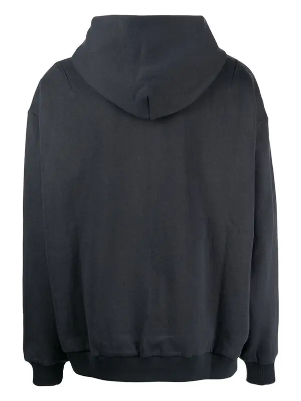 Buscemi Logo-plaque Cotton Hoodie - Grey