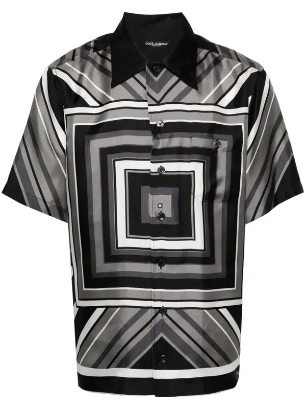 Dolce & Gabbana Geometric-print Silk Shirt