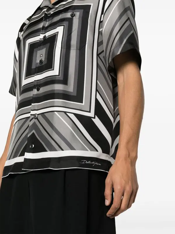 Dolce & Gabbana Geometric-print Silk Shirt
