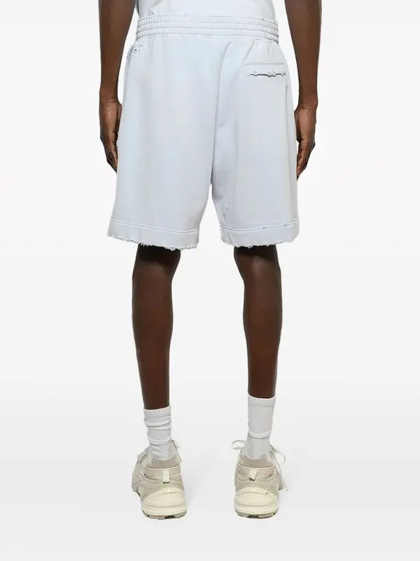 Givenchy Baby Cotton Track Shorts With Distressed Effect