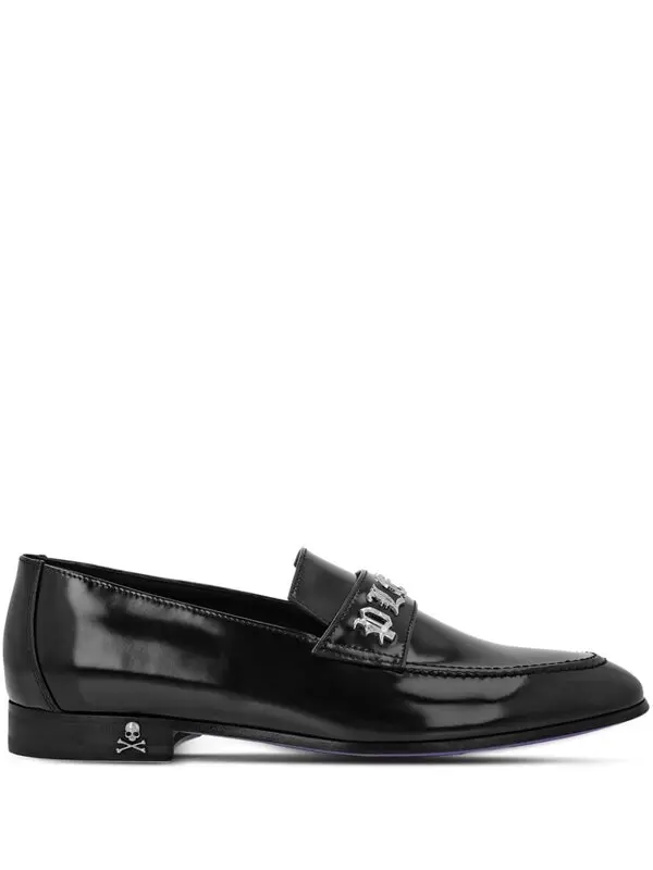 Philipp Plein Gothic Logo-plaque Leather Loafers