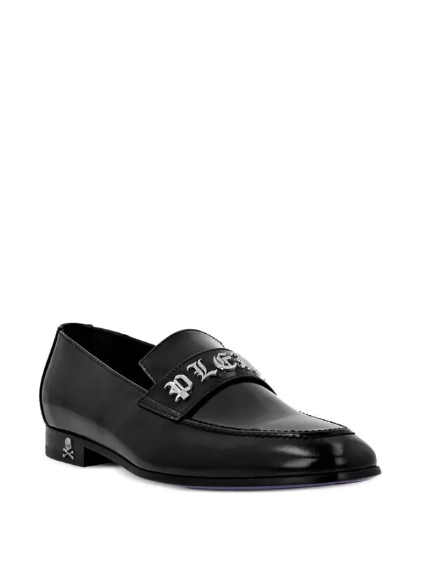 Philipp Plein Gothic Logo-plaque Leather Loafers