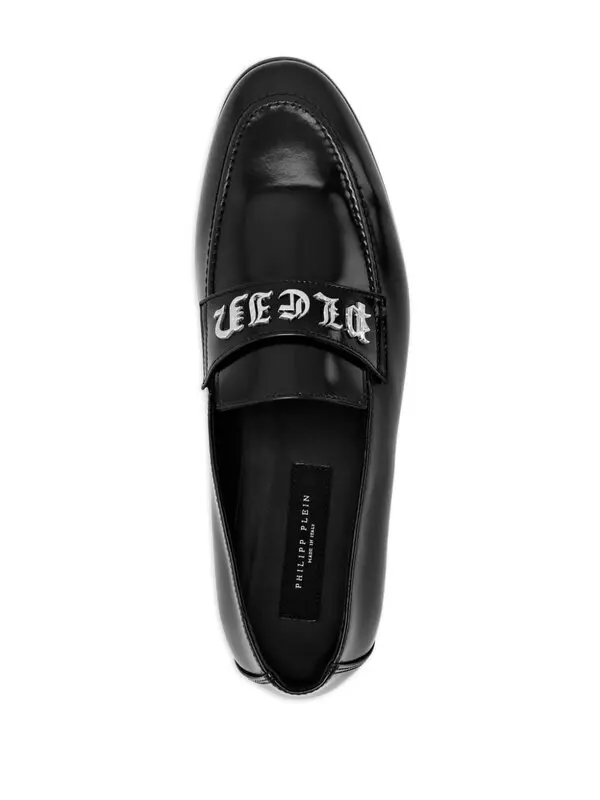 Philipp Plein Gothic Logo-plaque Leather Loafers