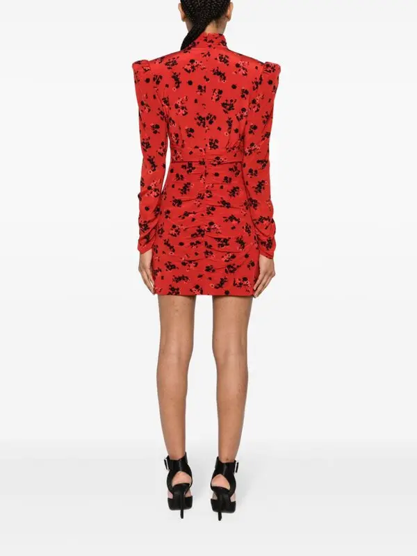 Alessandra Rich Floral-print Mini Dress - Red