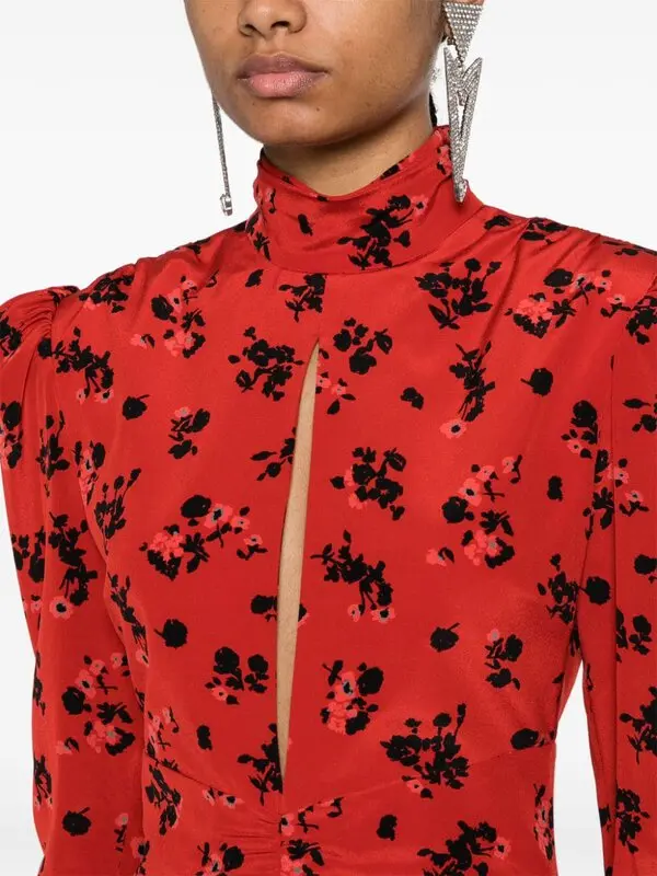 Alessandra Rich Floral-print Mini Dress - Red
