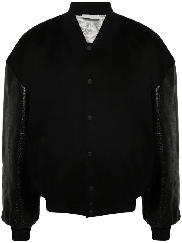 VTMNTS Embossed Crocodile Bomber Jacket - Black
