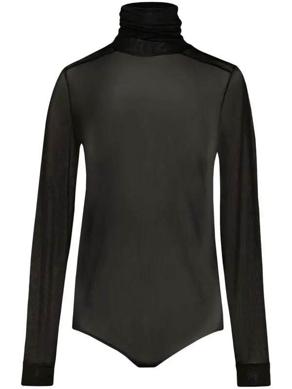 MAISON MARGIELA Four-stitch Sheer Bodysuit - Black