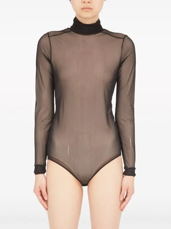 MAISON MARGIELA Four-stitch Sheer Bodysuit - Black