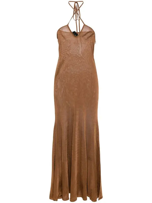 TOM FORD Halterneck Maxi Dress - Brown