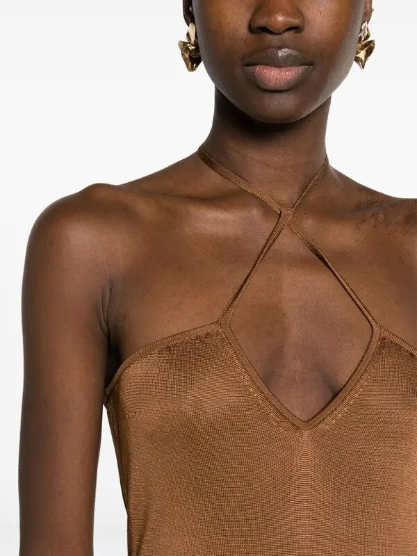 TOM FORD Halterneck Maxi Dress - Brown