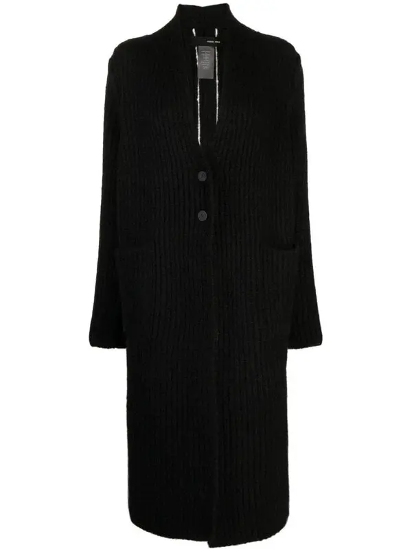Isabel Benenato Ribbed-knit Single-breasted Coat
