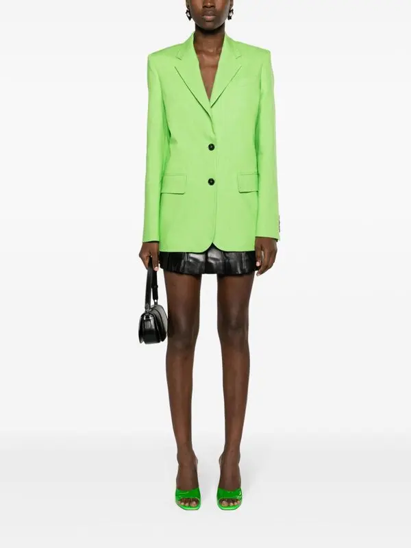 MSGM Single-breasted Textured Blazer - Green