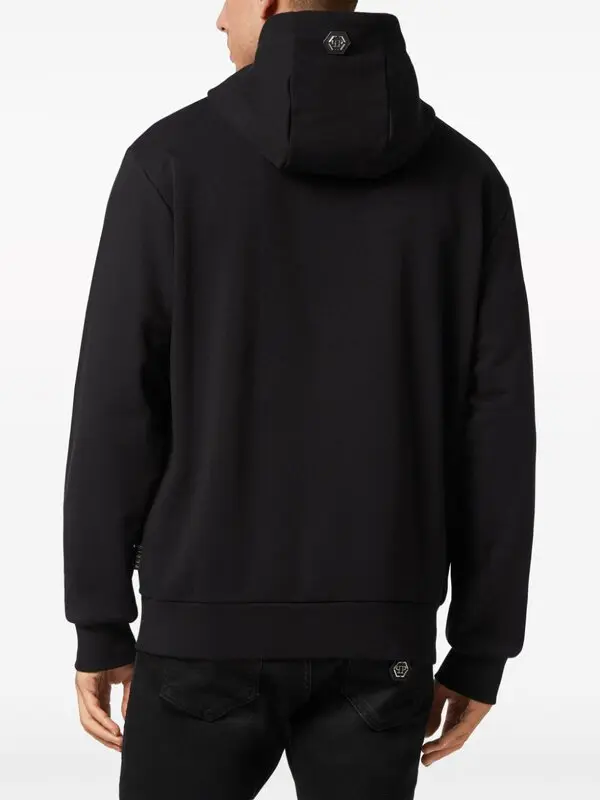 Philipp Plein Crystal-embellished Jersey Hoodie - Black
