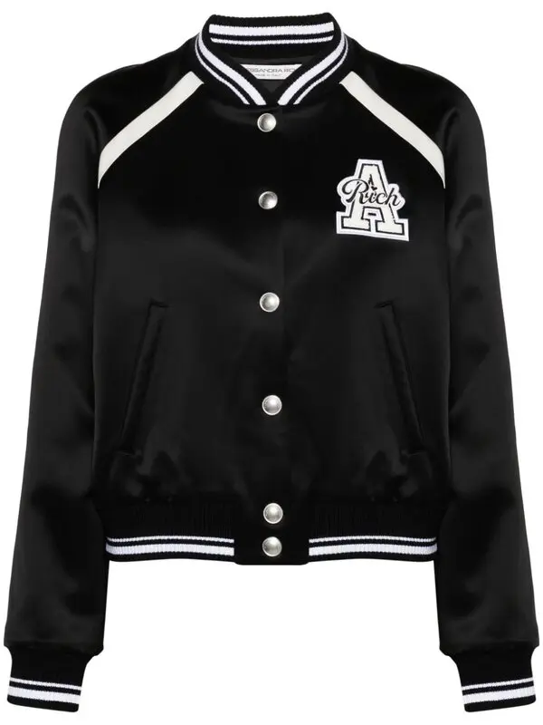 Alessandra Rich Logo-patch Padded Jacket - Black