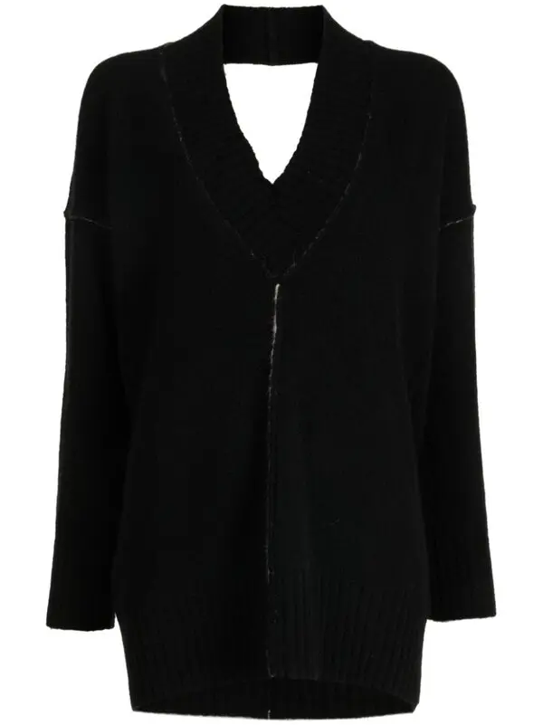Isabel Benenato Open-back V-neck Jumper