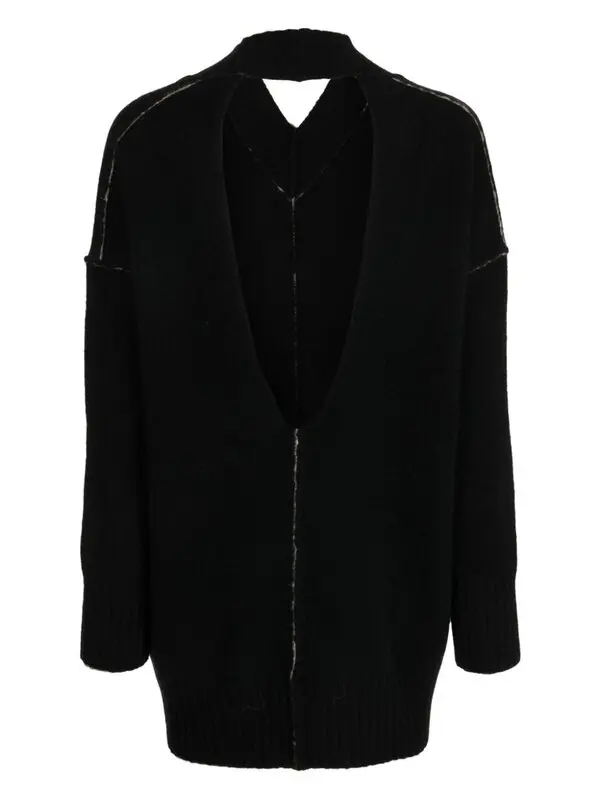 Isabel Benenato Open-back V-neck Jumper