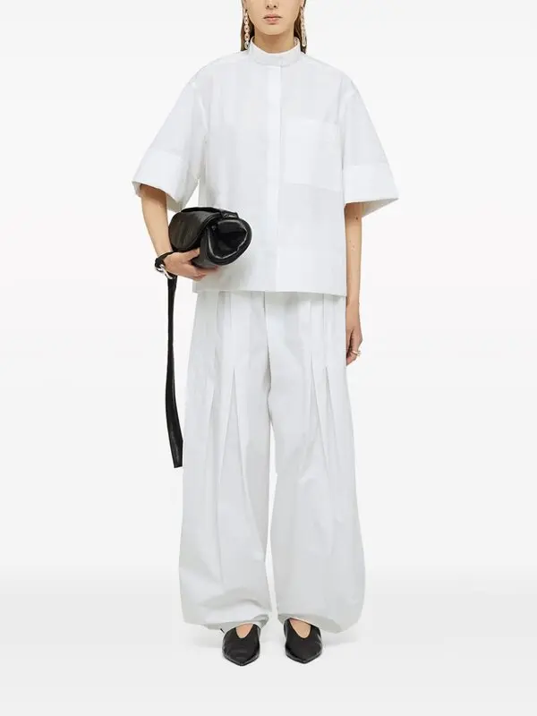 JIL SANDER Band-collar Cotton Poplin Shirt