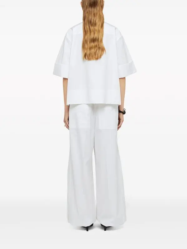 JIL SANDER Band-collar Cotton Poplin Shirt