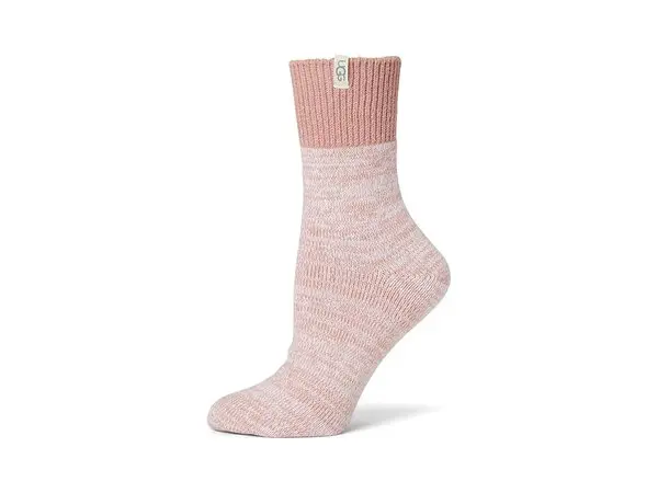 UGG Rib Knit Slouchy Quarter Socks - Pink