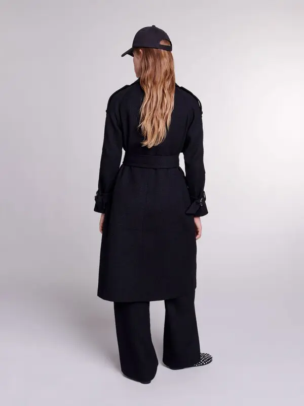 Maje Tweed Trench Coat