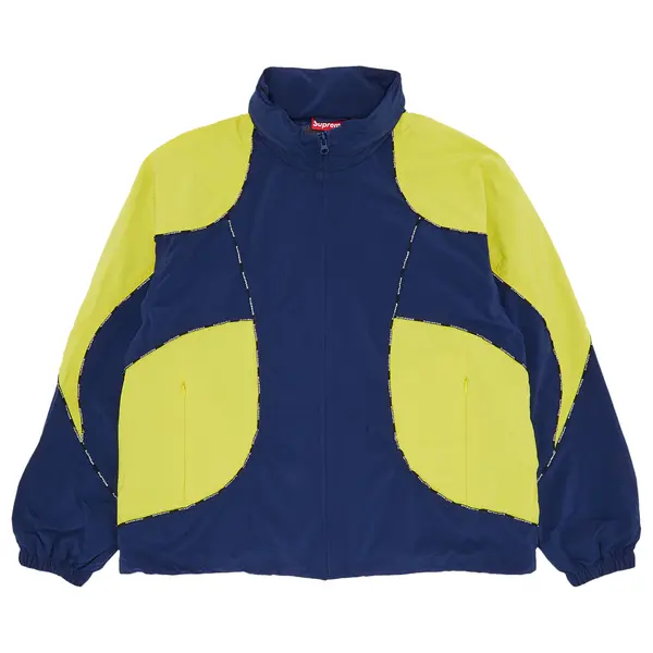 Supreme Logo Piping Hooded Track Jacket 'Navy - Blue | Editorialist
