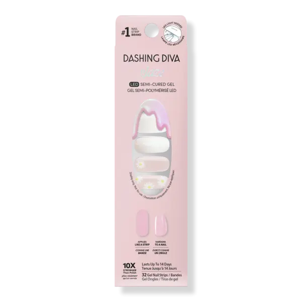 DASHING DIVA Glaze Design, Semi-cured Gel Nail Strips - Digital Daisy