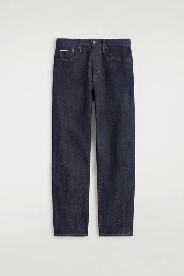 Cos Signature Raw Selvedge Straight-leg Jeans - Indigo