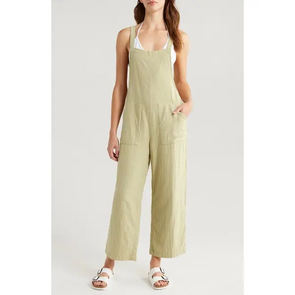 BILLABONG Pacific Time Cotton Gauze Jumpsuit - Avocado