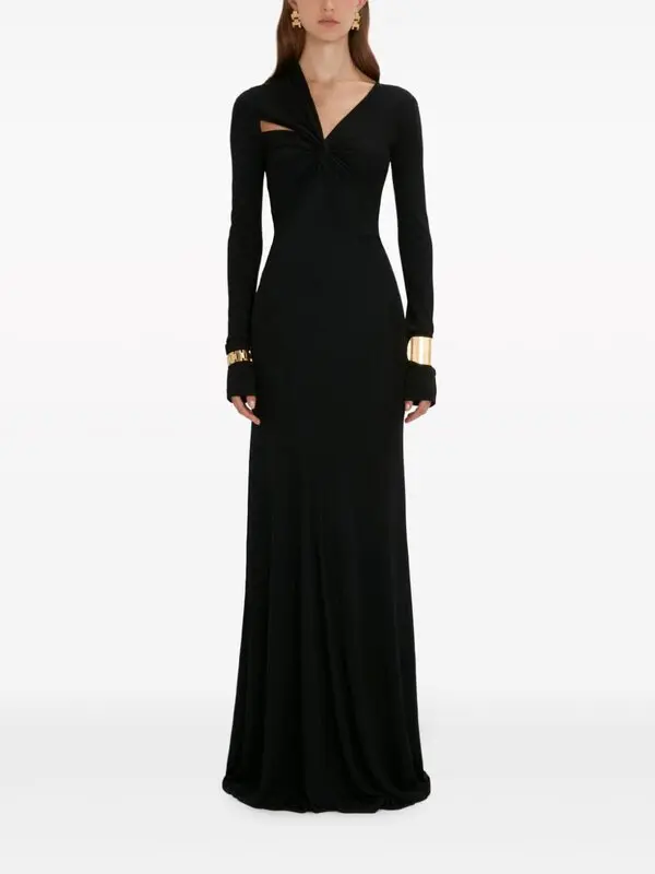 Victoria Beckham Draped Maxi Dress With Cut-out Detail