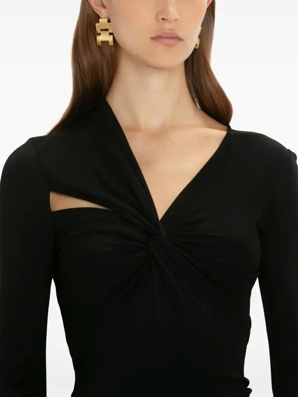 Victoria Beckham Draped Maxi Dress With Cut-out Detail