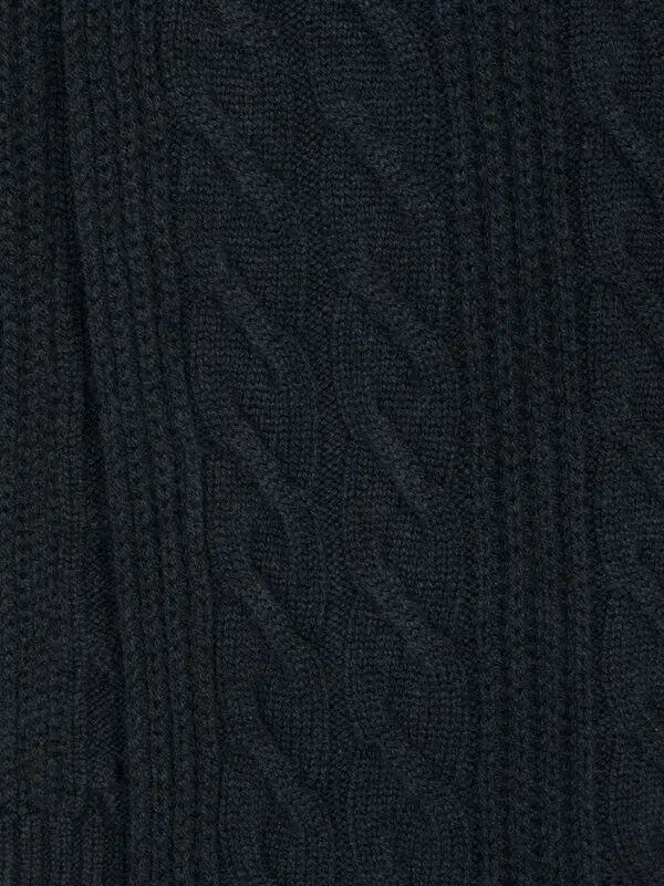 N.peal Cable-knit Cashmere Scarf - Blue