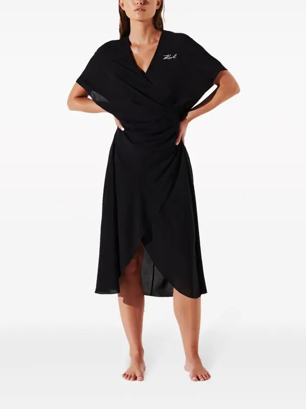 Karl Lagerfeld Karl Dna Logo-Embroidered Beach Dress In Black - 40% Off |  Editorialist