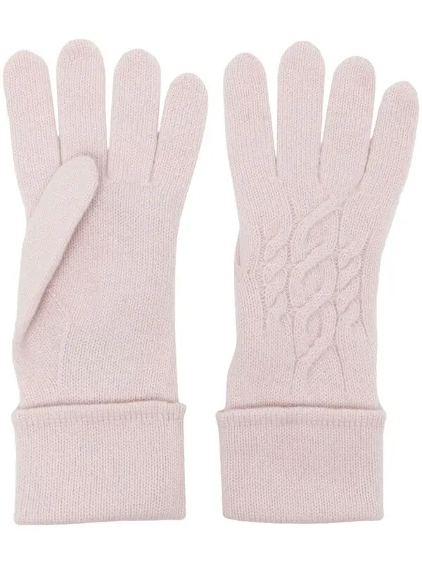 N.peal Cable-knit Cashmere Gloves - Pink