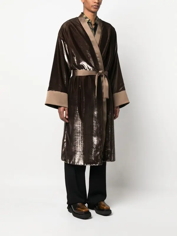 Roberto Cavalli Metallic-effect Kimono Jacket