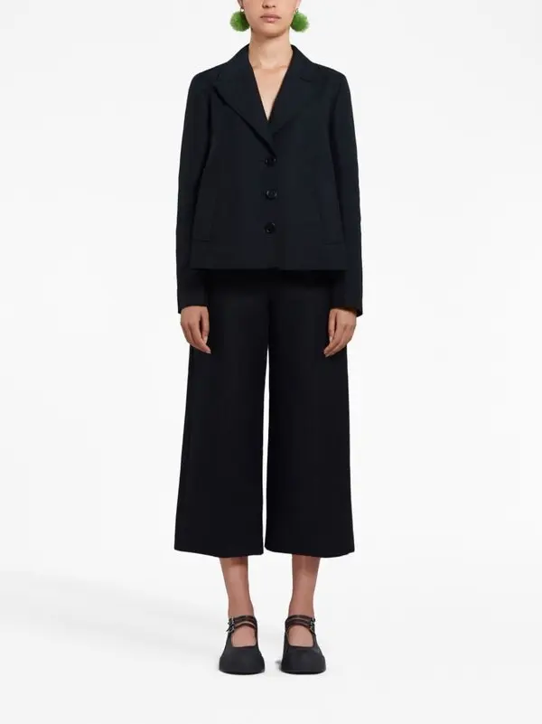 Marni High-waisted Cropped Trousers - Black