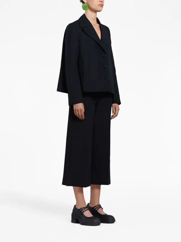 Marni High-waisted Cropped Trousers - Black