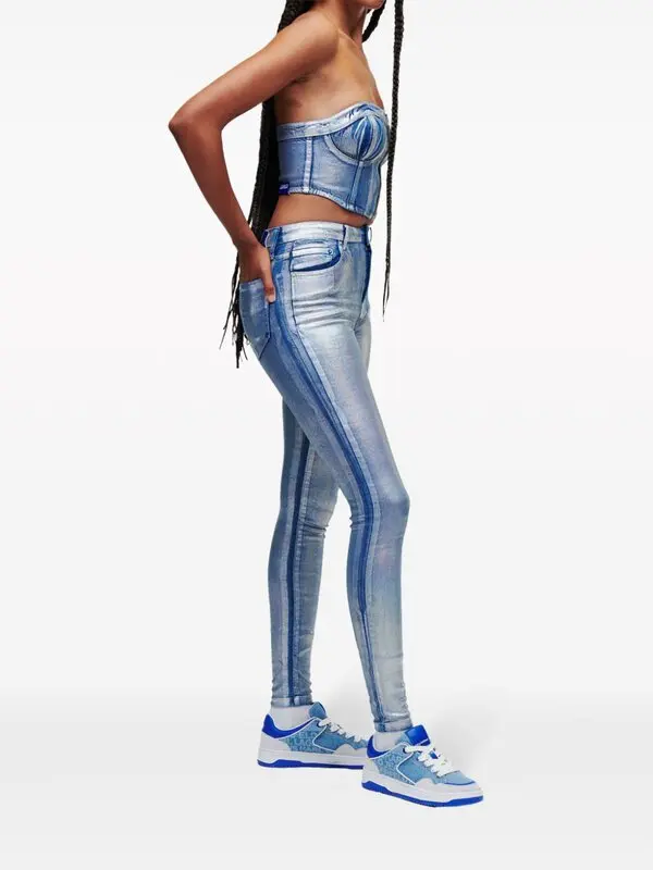 Karl Lagerfeld Appliqué Denim Bustier Top