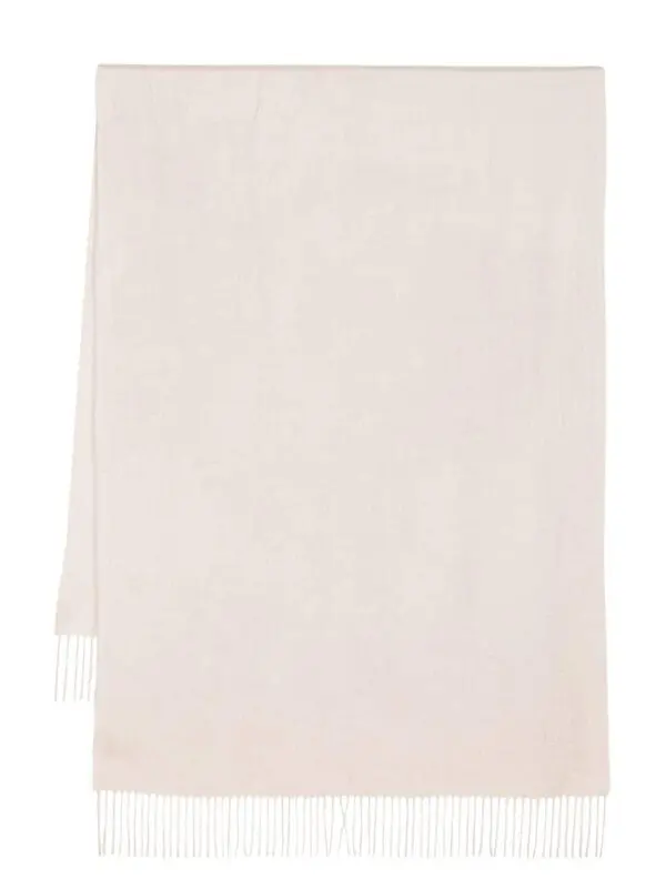 N.peal Fringed Cashmere Scarf - White