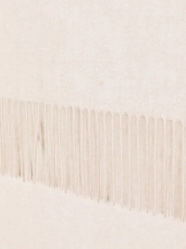 N.peal Fringed Cashmere Scarf - White