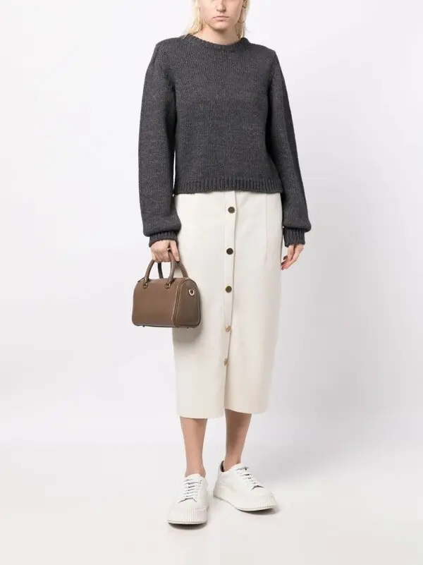 N.peal Organic Cashmere Buttoned Skirt