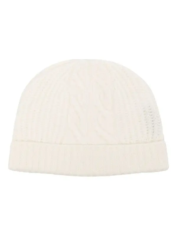 N.peal Cable-knit Cashmere Beanie - White