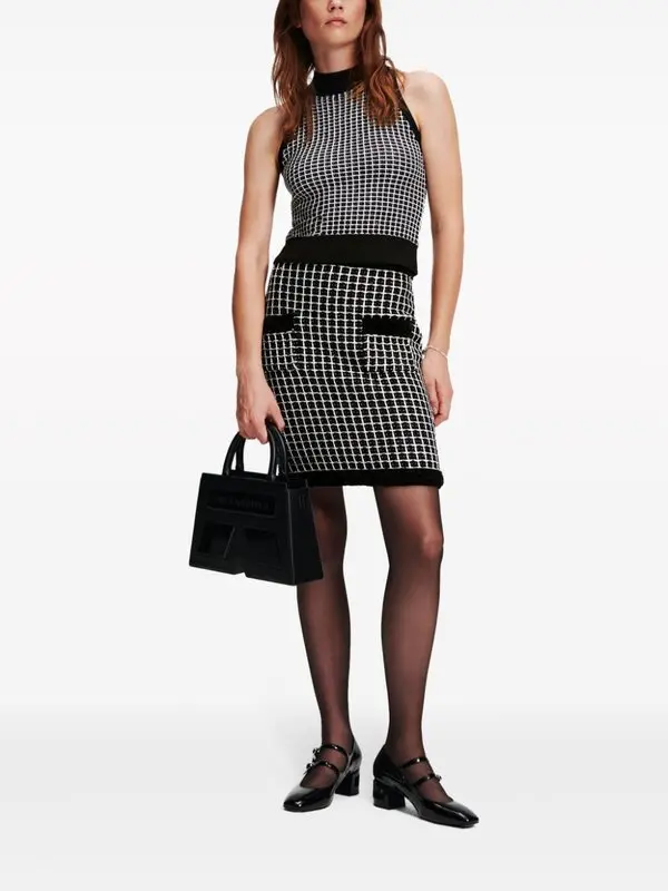 Karl Lagerfeld Bouclé Two-pocket Pencil Skirt