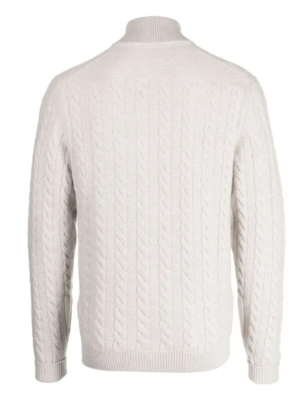 N.peal The Richmond Cable-knit Cashmere Cardigan - Grey