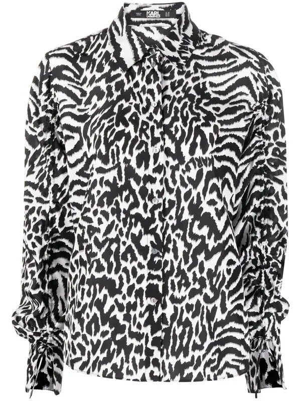 Karl Lagerfeld Animal-print Silk Shirt