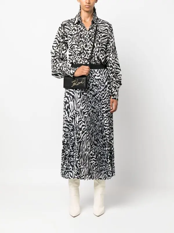 Karl Lagerfeld Animal-print Silk Shirt