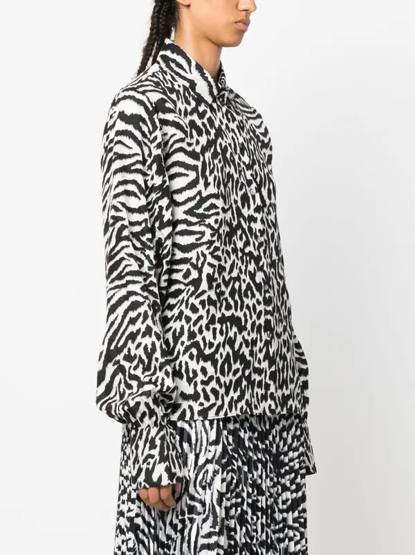 Karl Lagerfeld Animal-print Silk Shirt
