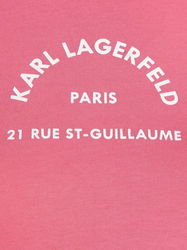 Karl Lagerfeld Address-print Ruched Jersey Minidress